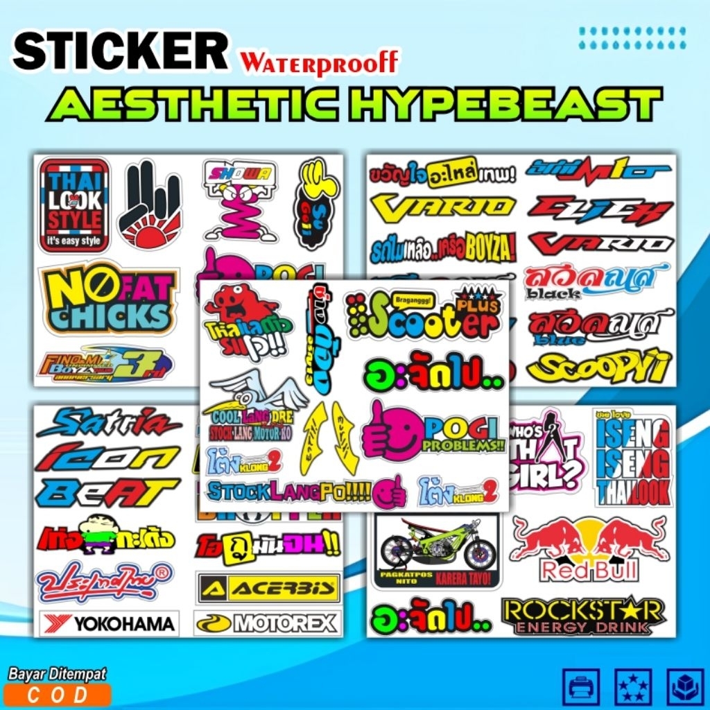 Aesthetic hypebeast cutting waterproof sticker pack | Shopee Malaysia