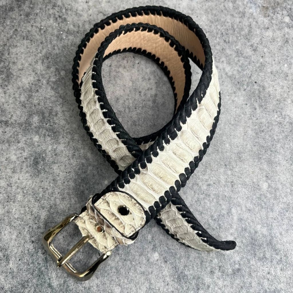 AA LEATHER Snake LEATHER belt with cowhide combination | Shopee Malaysia