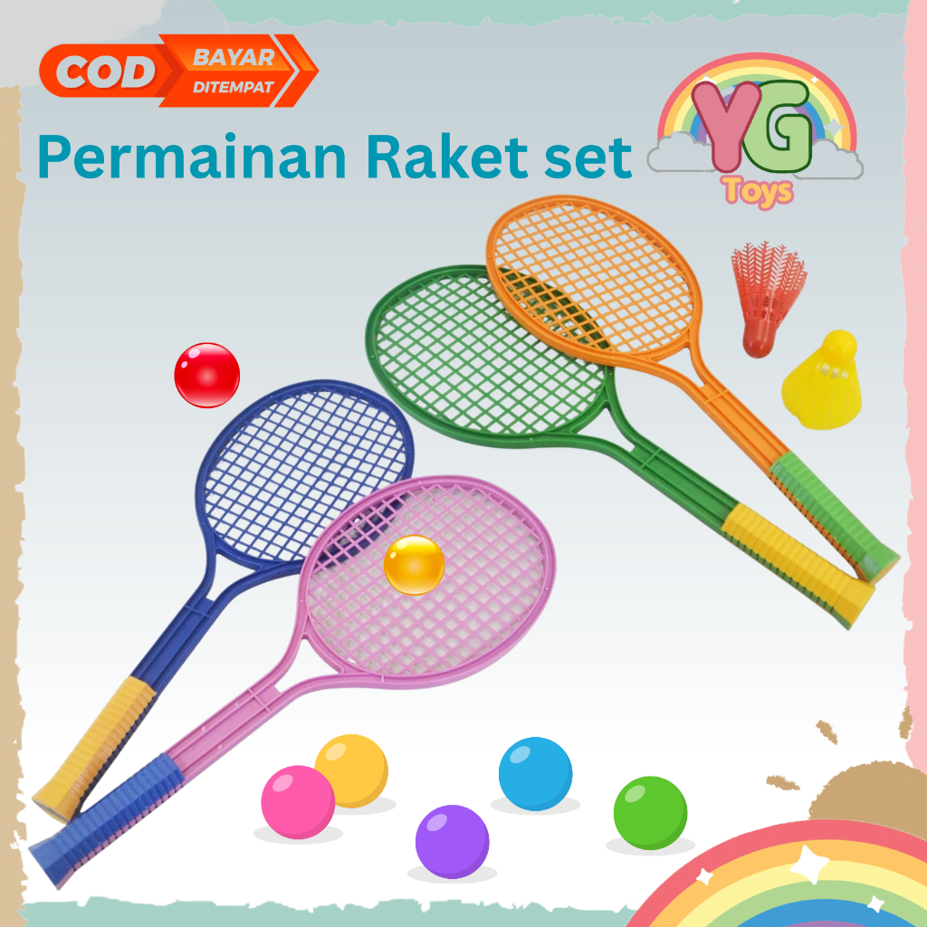 Yestoy Children's Badminton Racket Set of 2 Rackets and 1 Plastic ...