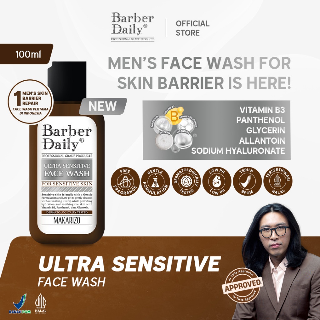 Barber Daily Ultra Sensitive Face Wash 100mL | Shopee Malaysia