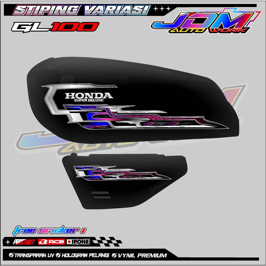 HONDA GL 100 VARIATION STRIPING GL 100 MOTORCYCLE VARIATION STICKER ...