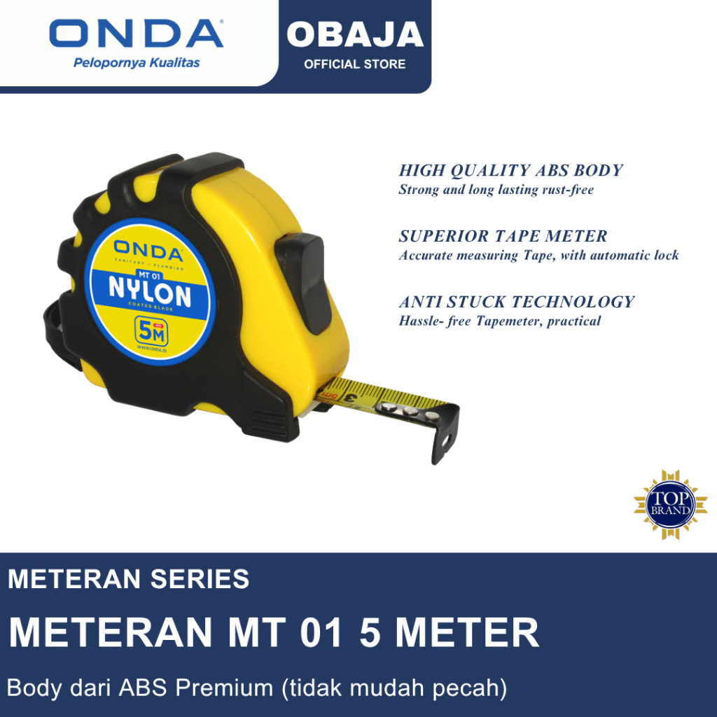 Onda Meteran MT 01 5 Meter / Meteran 5 Meter MT 01 Onda / Measuring ...