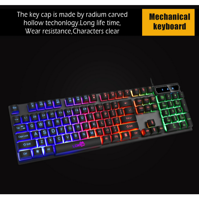RGB GAMING KEYBOARD SAVING PACKAGE WITH SMOOTH MOUSE | Shopee Malaysia