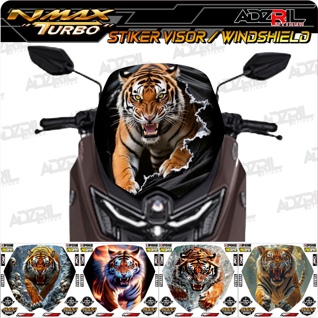 WINDSIELD N MAX NEO S - TURBO MOTIF T-11 Sticker Decal Visor Winshield ...