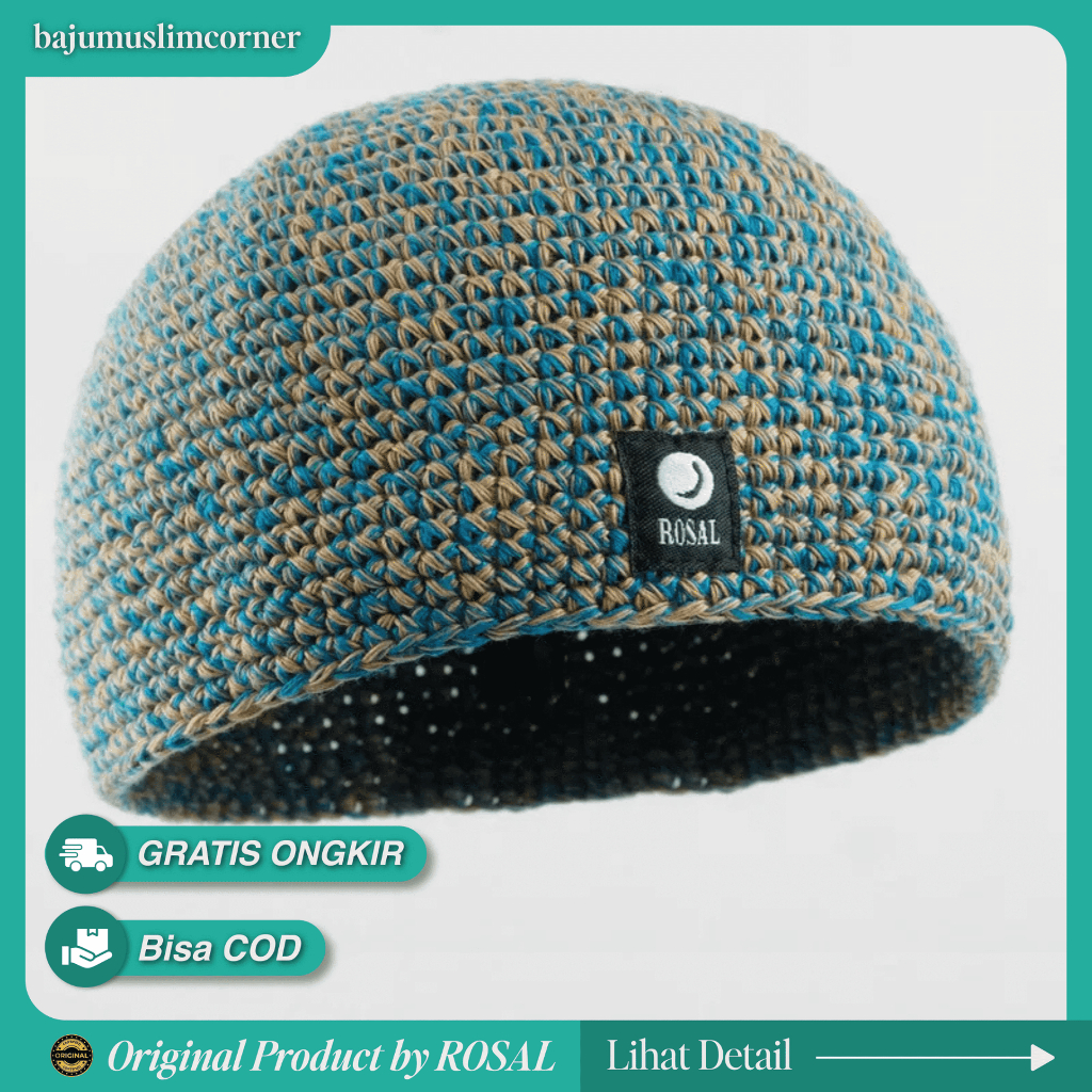Niger Knitted Cap Gradation ROSAL Adult Muslim Prayer Cap Thick Head ...