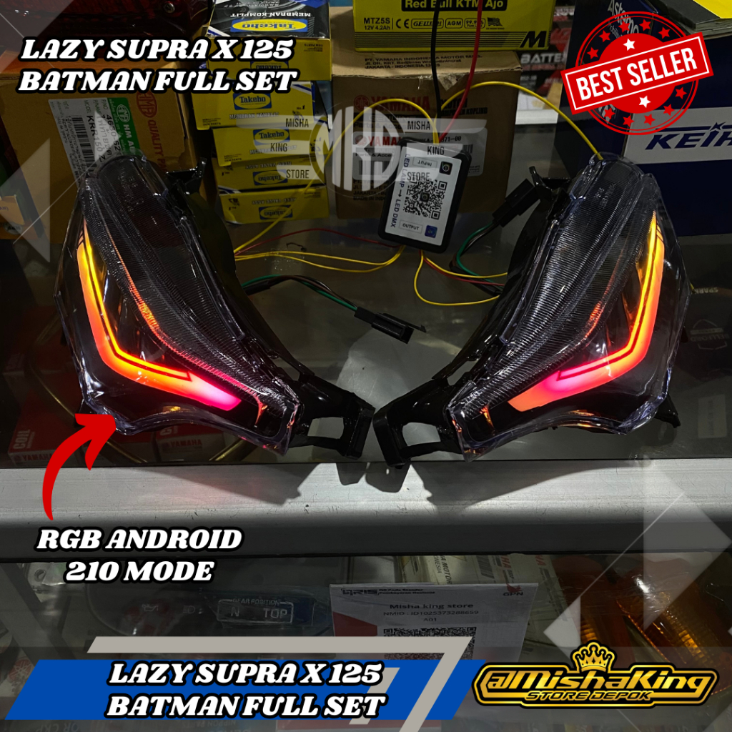 Turn signal lazy supra x 125 batman RGB 210 mode full set | Shopee Malaysia