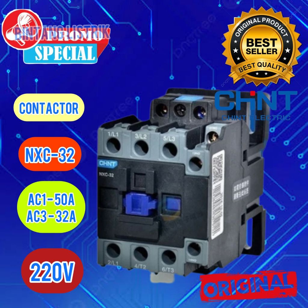 ORIGINAL CHINT CONTACTOR NXC-32 CONTACTOR NXC32 D32 220V | Shopee Malaysia