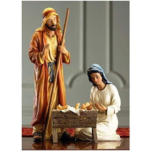 Three Kings Gifts Holy Family Joseph, Mary, Jesus with Manger ...