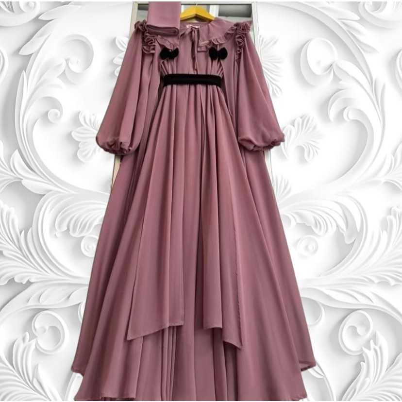 Clarista plain dress vol 2 ceruty babydoll full lining outer + separate ...