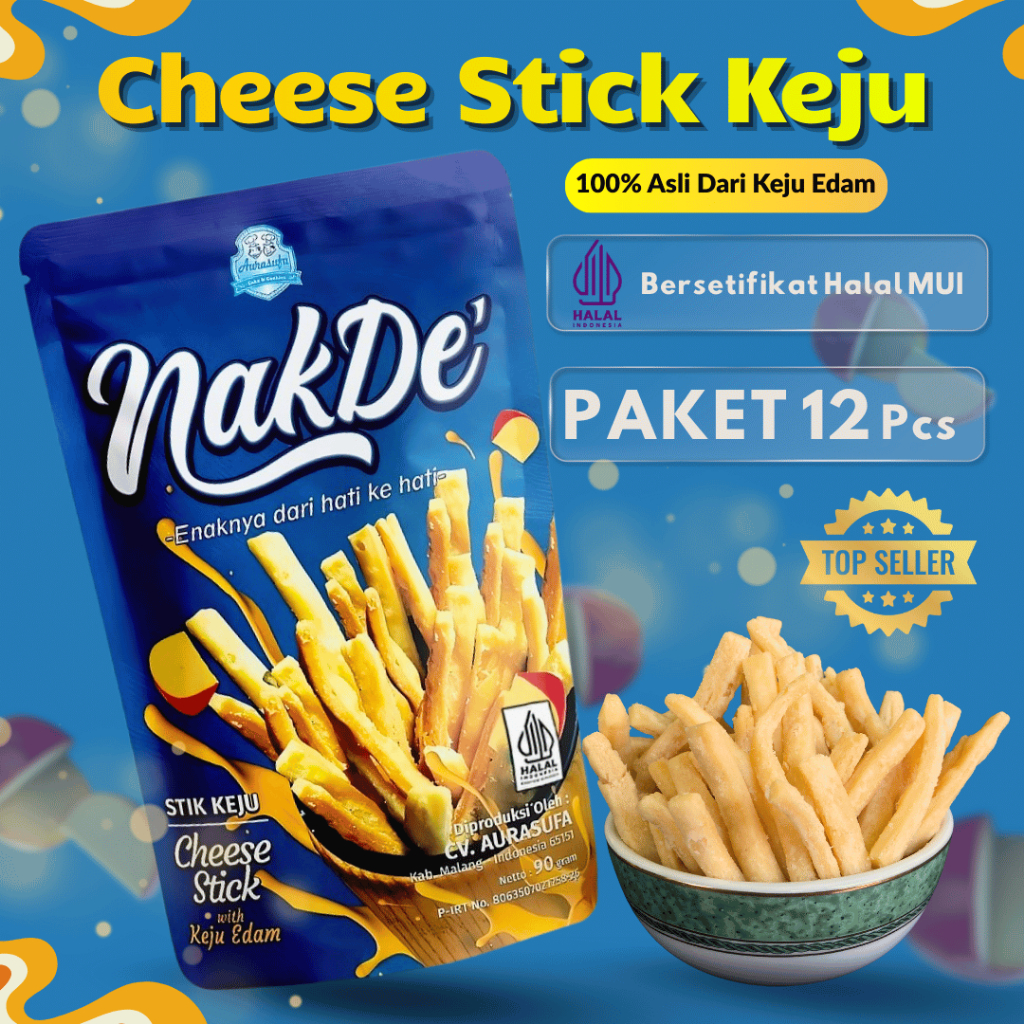 HALAL Snack NakDe Premium Cheese Stick Food Edam Cheese Stick ...
