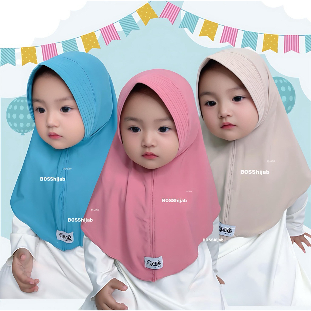 BOSShijab Hamida Bergo Anak, hijab bayi & anak usia 0-6 bln, 1-4 tahun ...