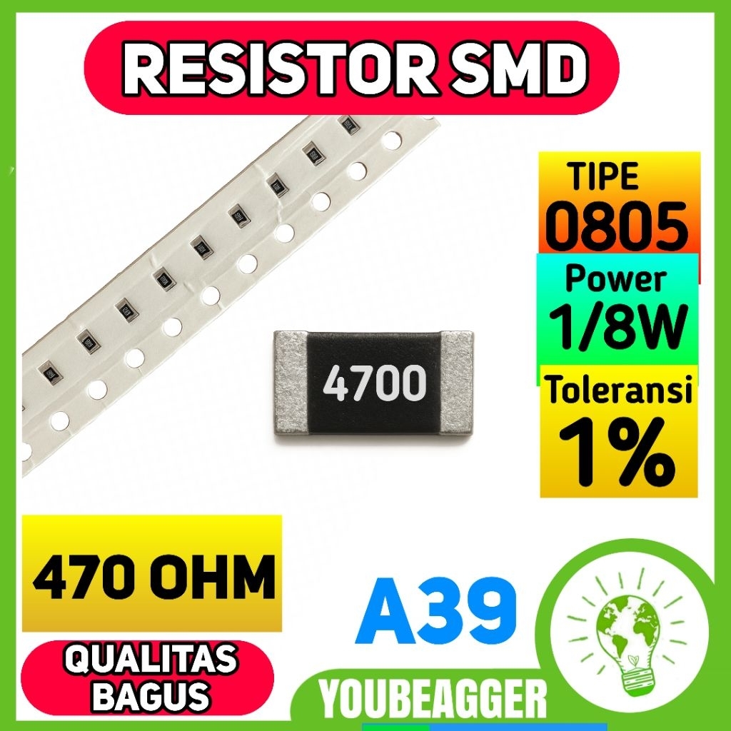 SMD 470 ohm Resistor 4700 0805 5% 1/8W | Shopee Malaysia
