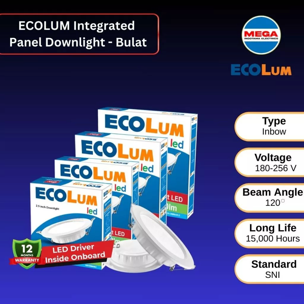 ECOLUM LED Panel Downlight 6W/9W/12W/18W Inbow Embedded White Lamp ...