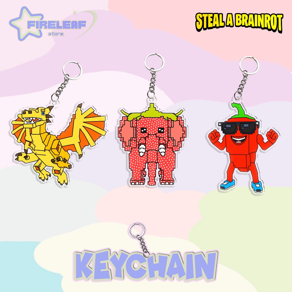 GANTUNGAN STEAL ACRYLIC KEYCHAIN ROBLOX BRAINROTa ROBLOX SECRET ...