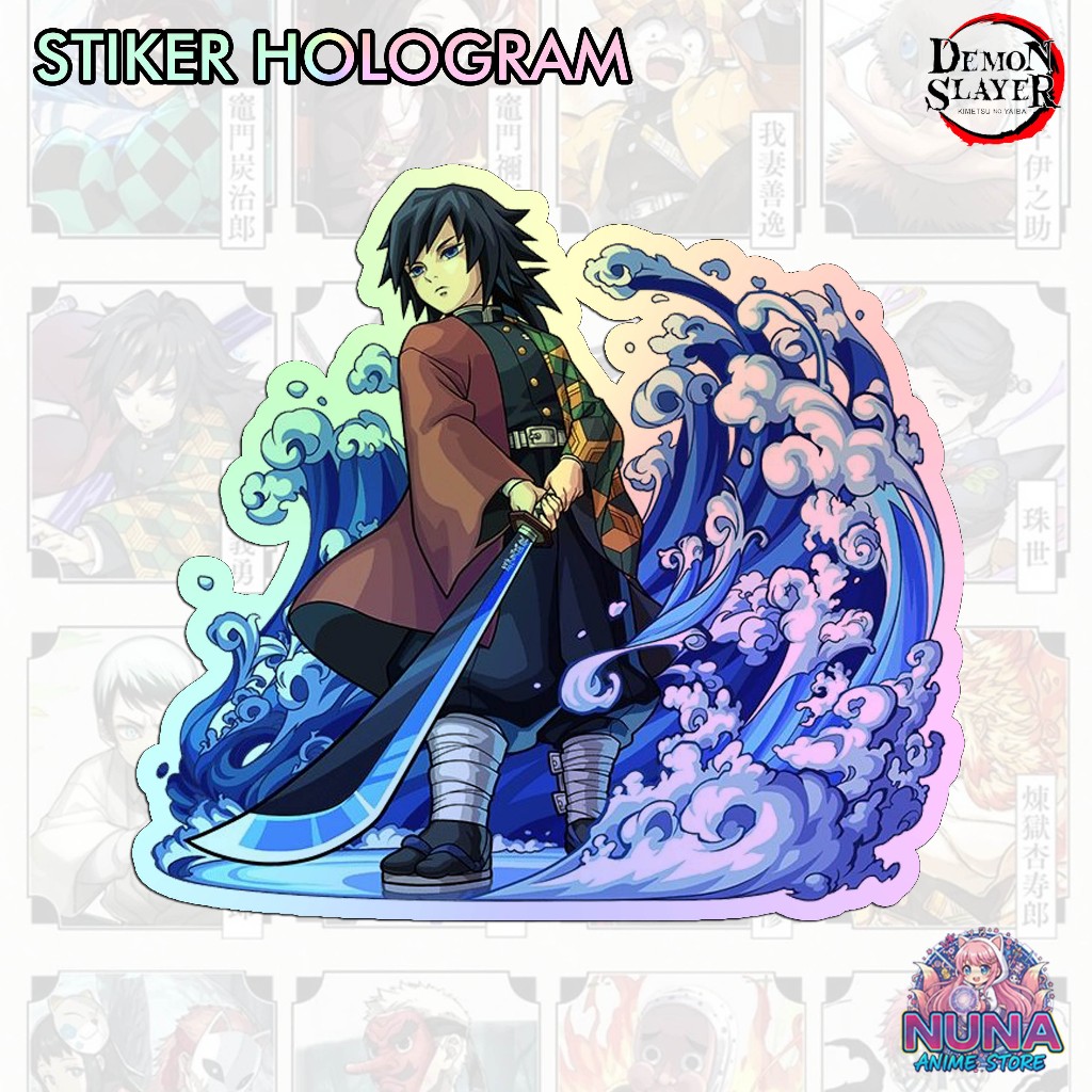 Stickers Glossy Laminated HOLOGRAM Sticker Anime Series Kimetsu No ...