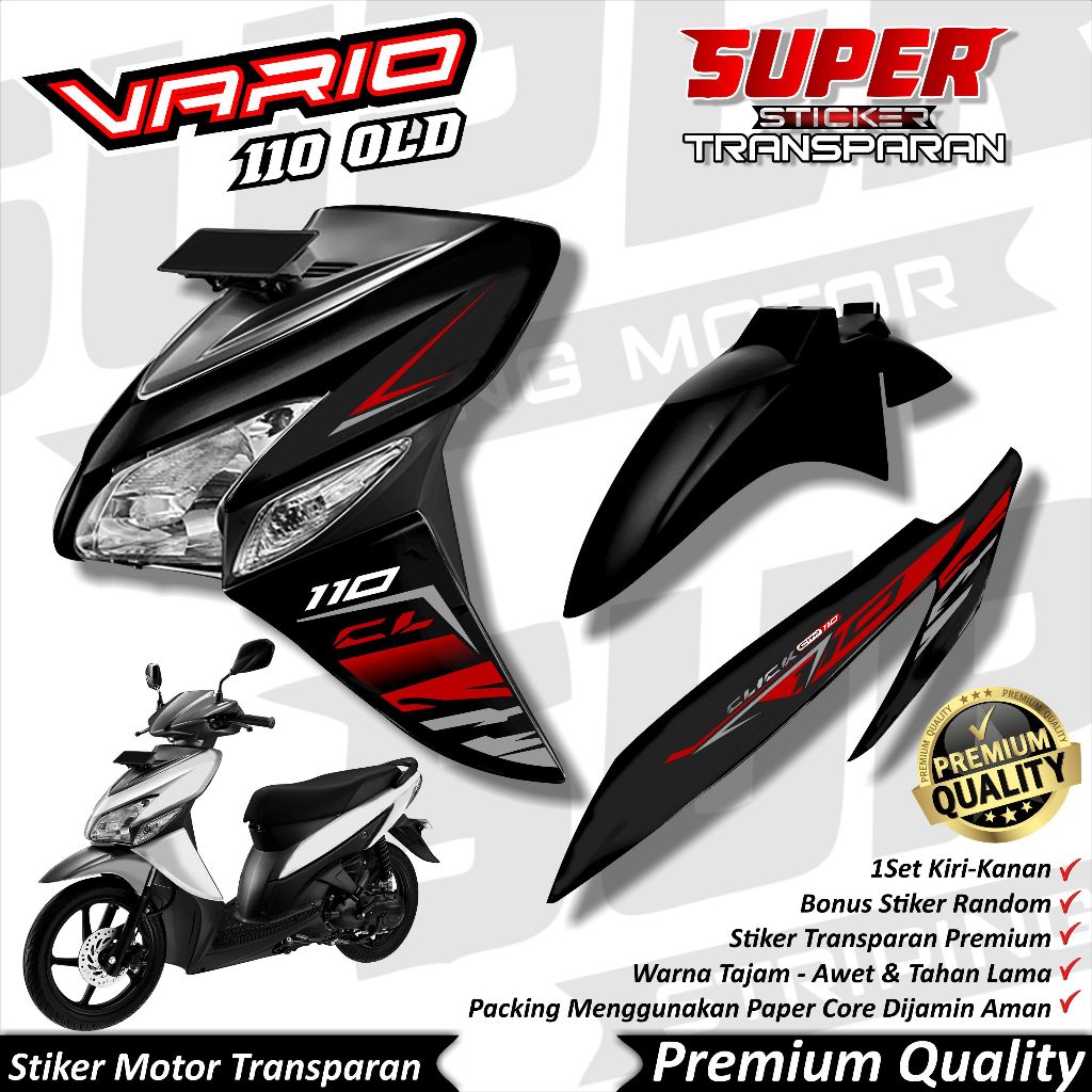 Transparent Sticker Vario 110 Old Anti-Fade Cool Striping Vario Old ...