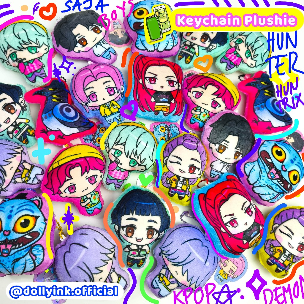 KPOP Demon Hunters Saja Boys Keychain Plushie Cute Keychain Cute ...