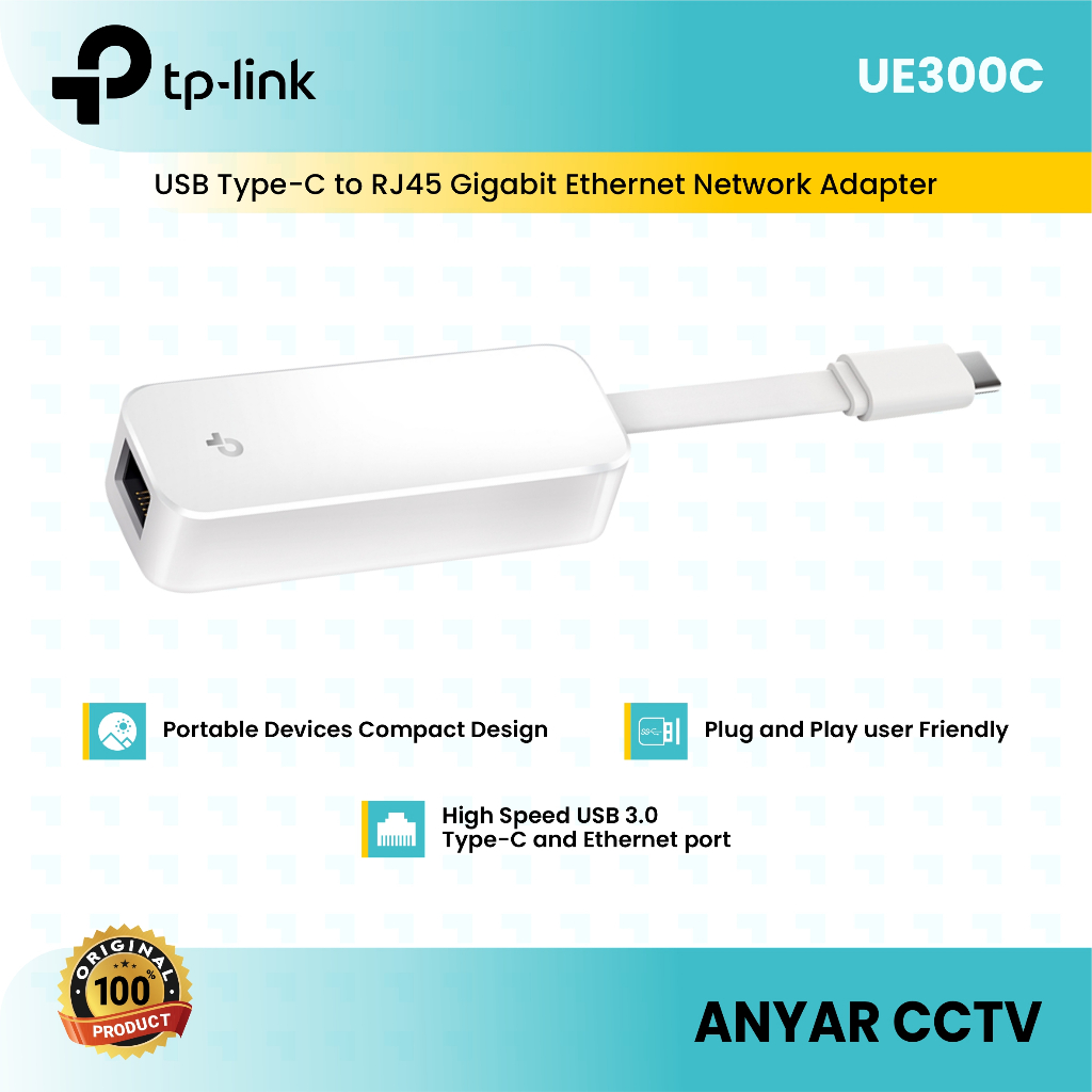 TP-LINK UE300C USB Type-C to RJ45 Gigabit Ethernet Network Adapter ...
