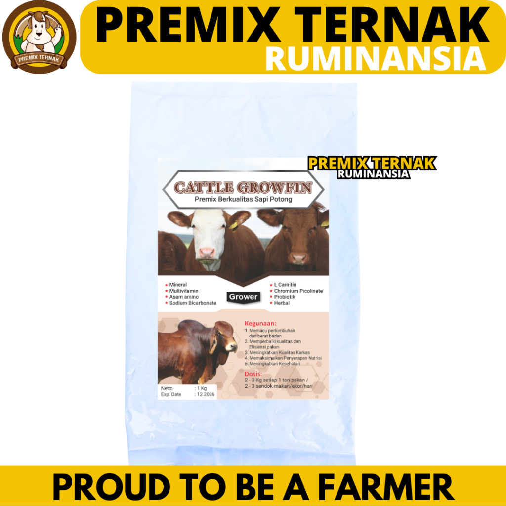 CATTLE GROWFIN Beef Premix 1 KG - Complete Premix for Growth ...