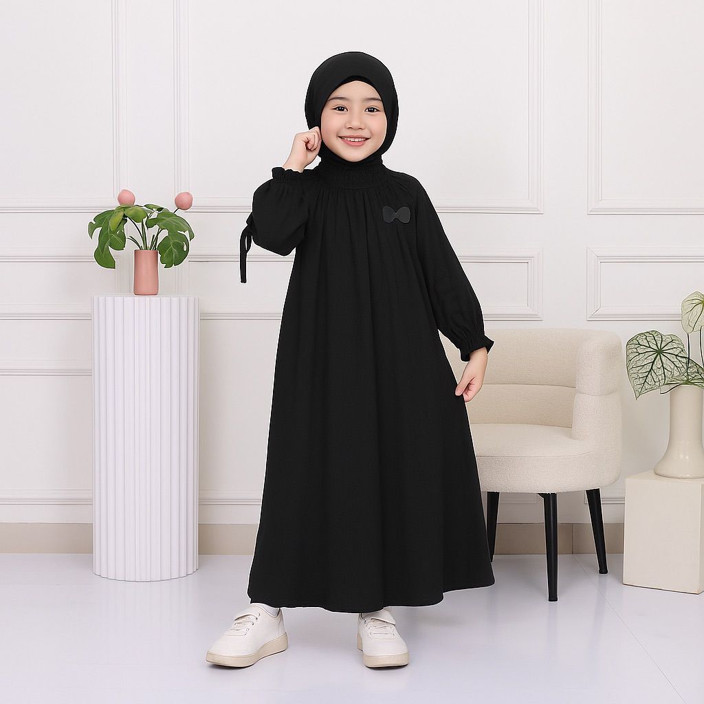 Latest Muslim Gamis Dresses for Girls 2026 Ages 2-12 Years Free Hijab ...