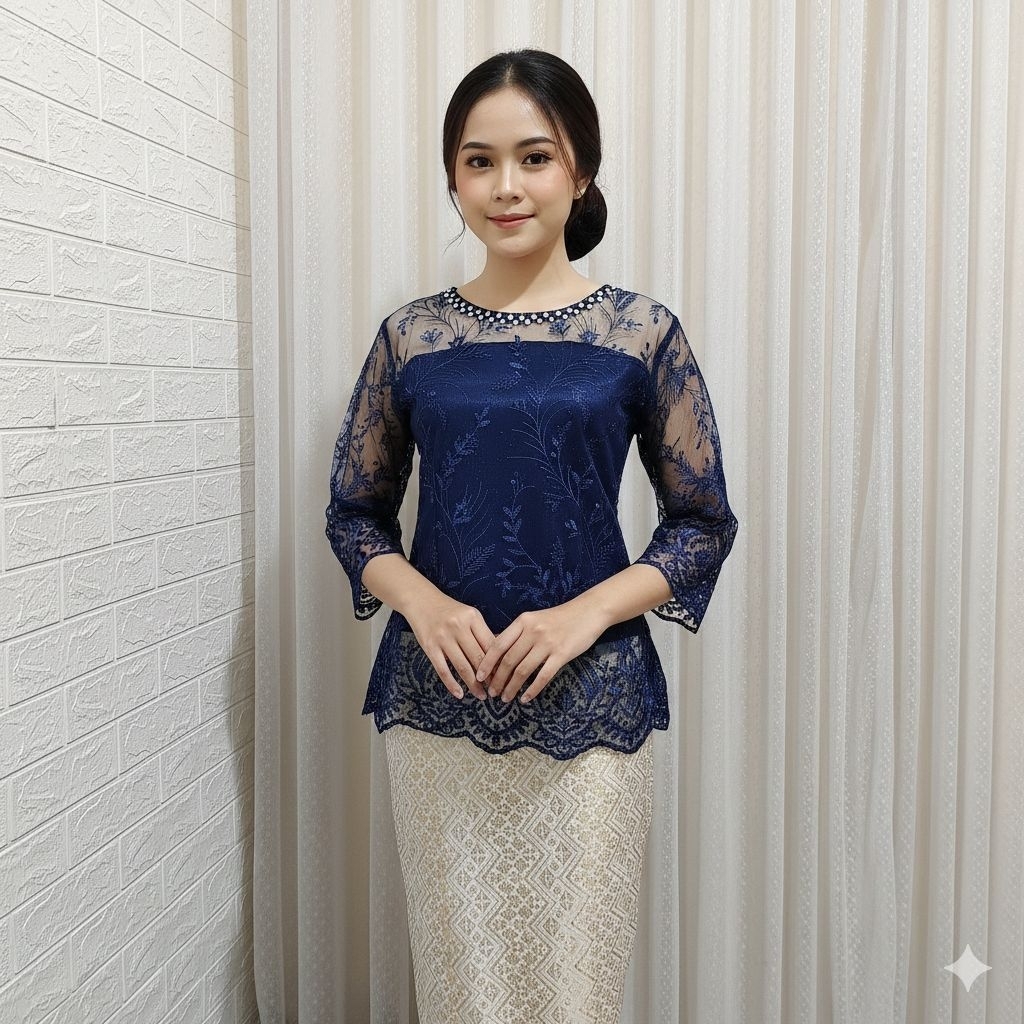 Sabrina Short Kebaya tile non hijab | Shopee Malaysia