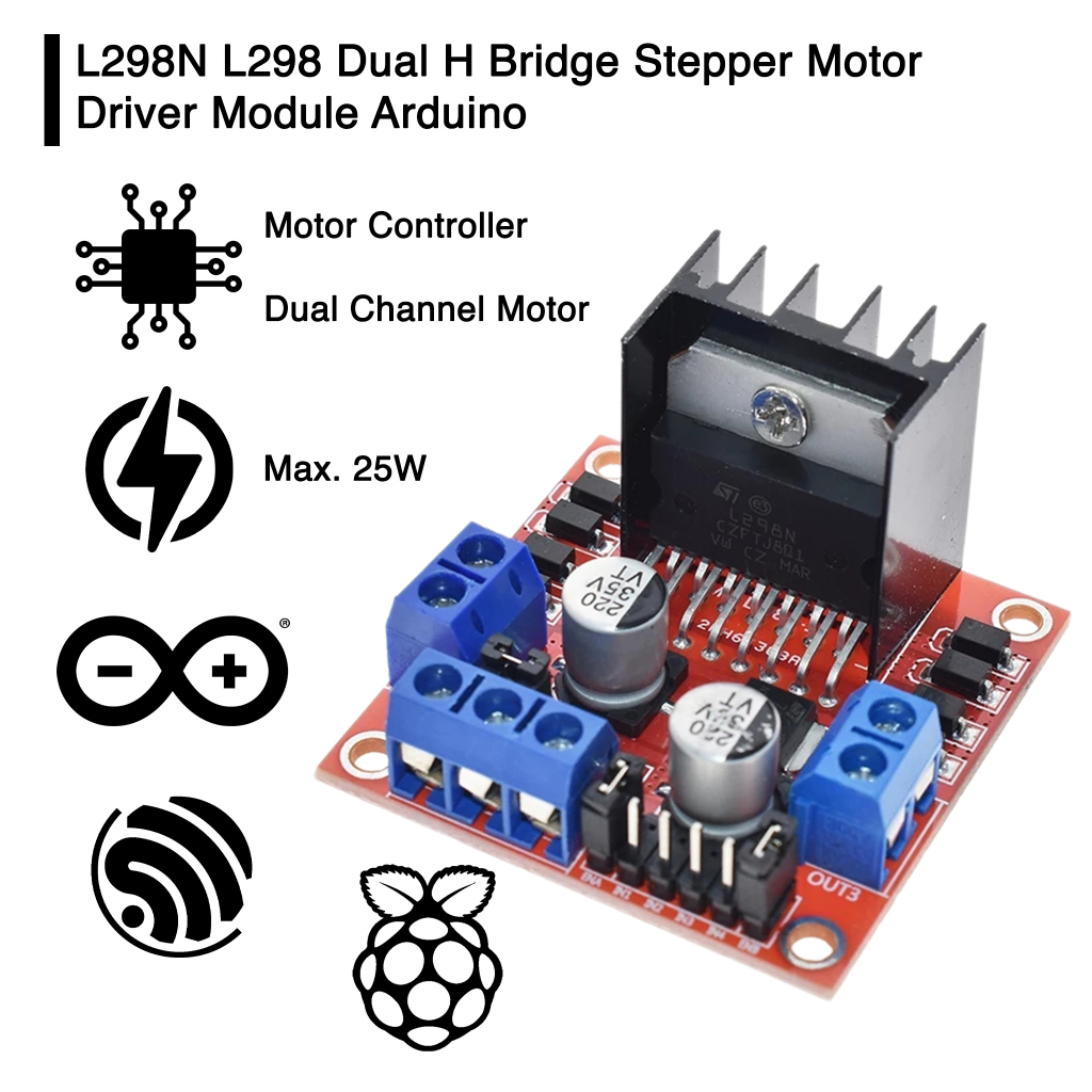L298N L298 Dual H Bridge Stepper Motor Driver Module Arduino | Shopee ...