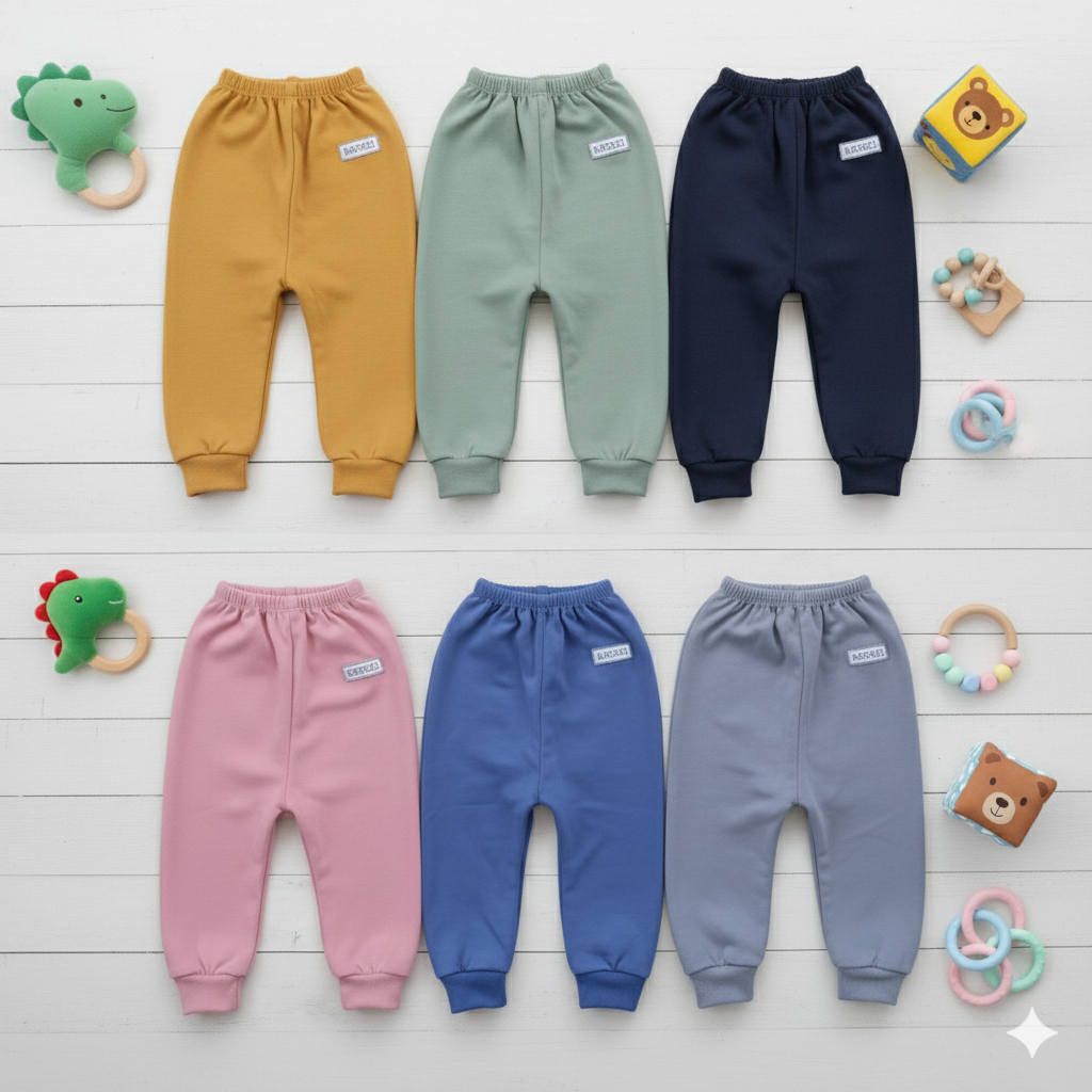 3 Pcs Long Rib Baby Pants Newborn 0-3 Months Unisex Soft Cool Premium ...
