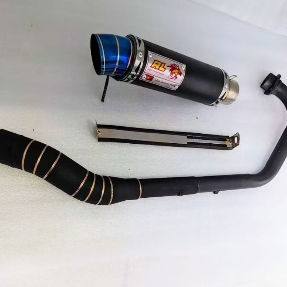 Exhaust Red LEO pipe 51mm blackdoff for Raider 150 Sonic 150 Y15zr ...