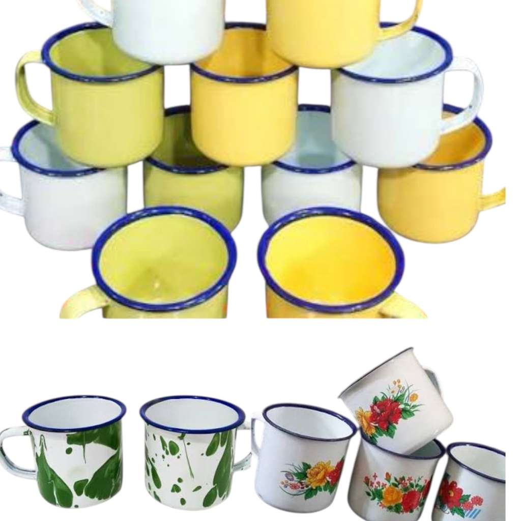 ENAMEL MUG ENAMEL CUP OLD SCHOOL MUG BLIRIK BURIK 7CM | Shopee Malaysia