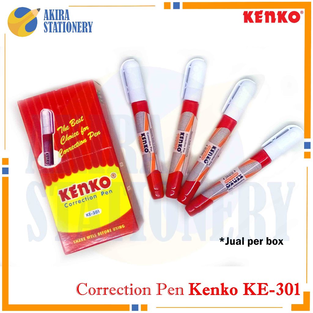 MERAH Correction Pen Kenko Ke-301 Red Tip-Ex Liquid/ KE 301 1 box ...