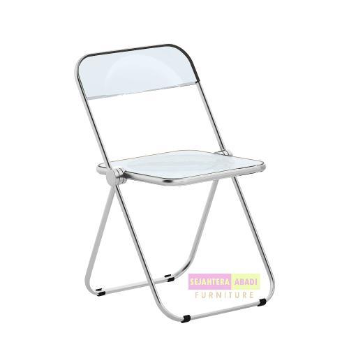 Prodesign chrome acrylic folding chair transparent folding chair LARS ...
