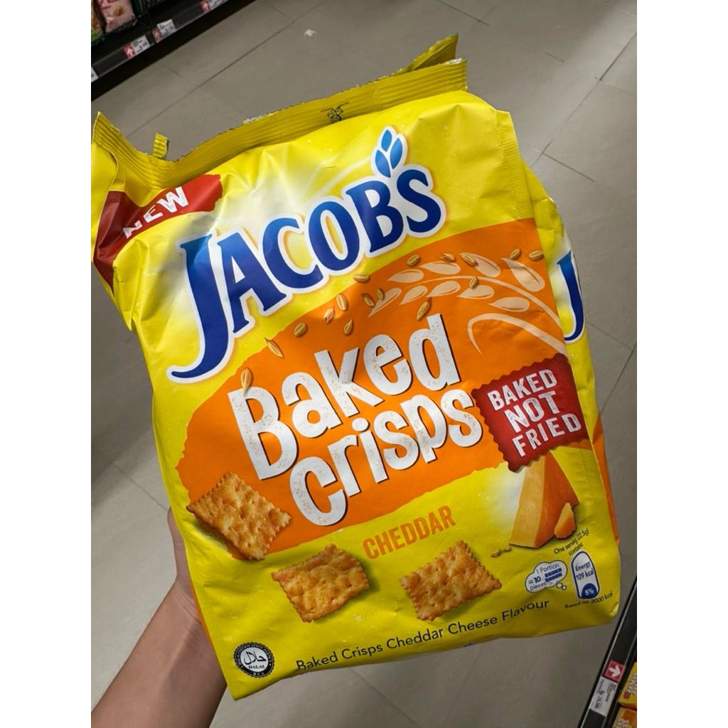 Jacobs Baked Crisps Sour Cream & Onion, Cheddar premium crackers Baked ...