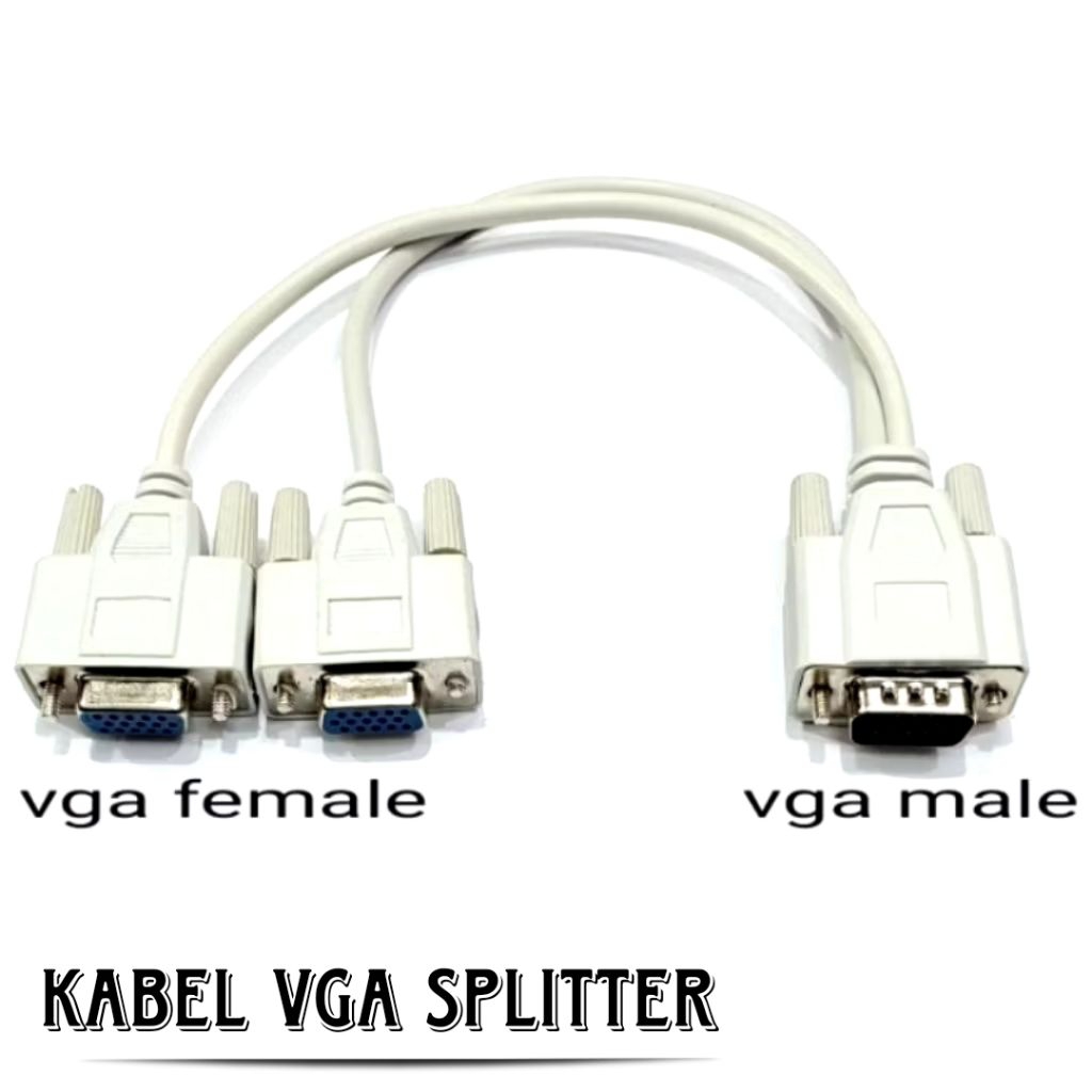 VGA SPLITTER CABLE 1 TO 2 VGA MALE TO DUAL VGA FEMALE | Shopee Malaysia