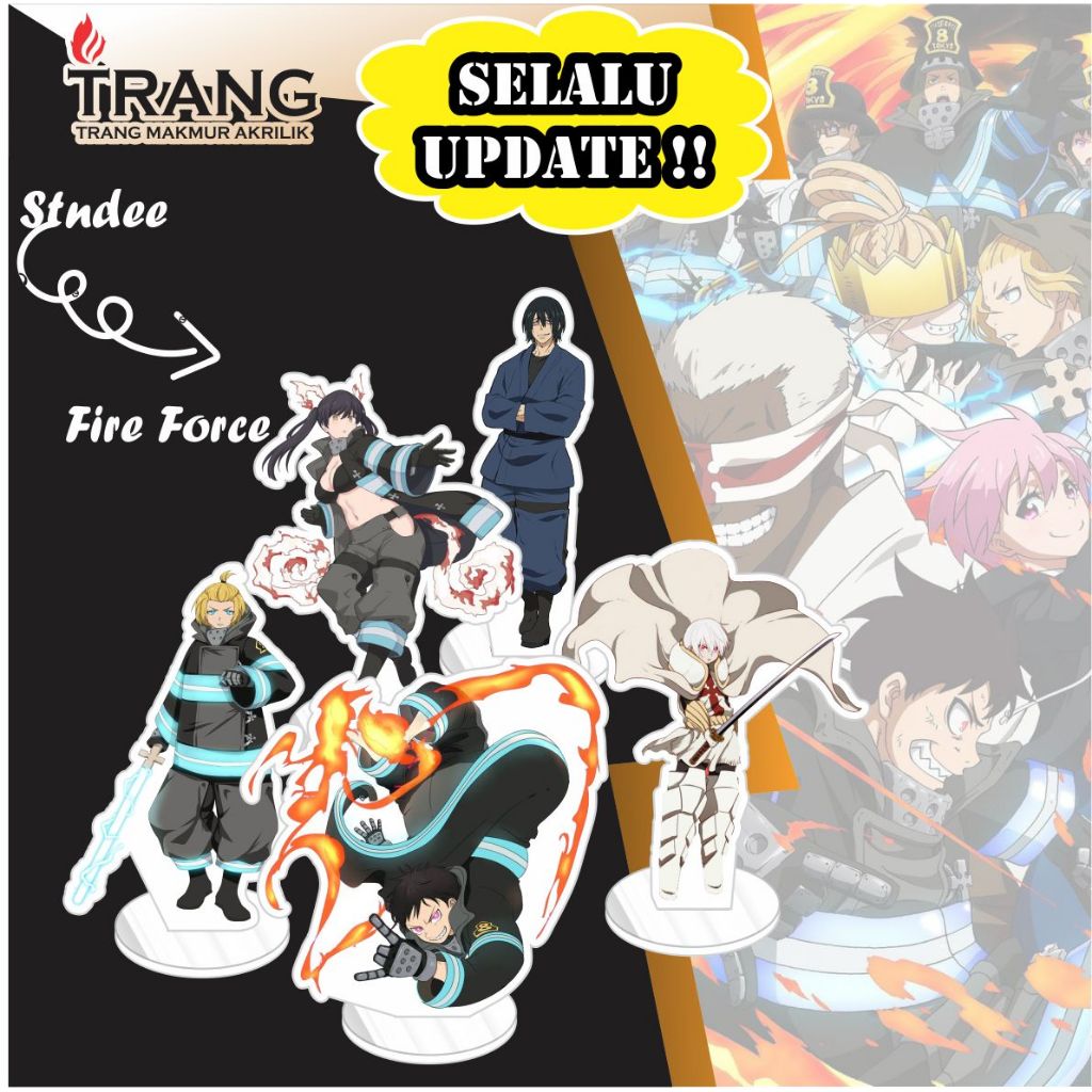 Standee Figure Acrylic Fire Force Standing Action Figure Acrylic Fire ...