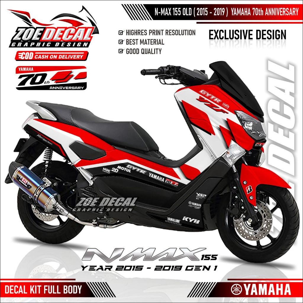 Latest Decal Sticker FULL BODY Yamaha NMAX 155 OLD YAMAHA Motif 70th ...