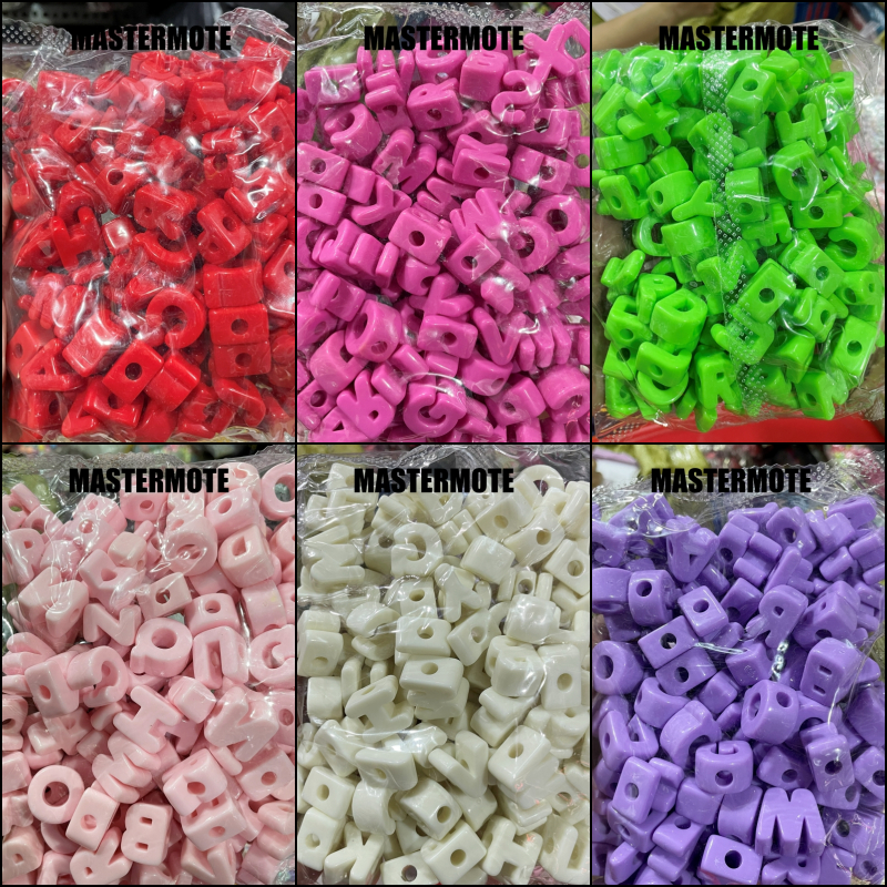 Large 3D Letter Mote Beads Alphabet Letters Choose Color | Shopee Malaysia