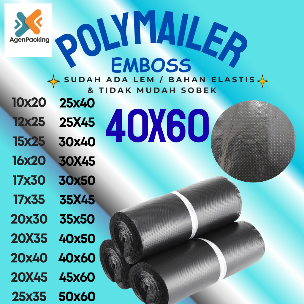 Black polymailer plastic EMBOSSED LDPE 40X60 online shop plastic ...