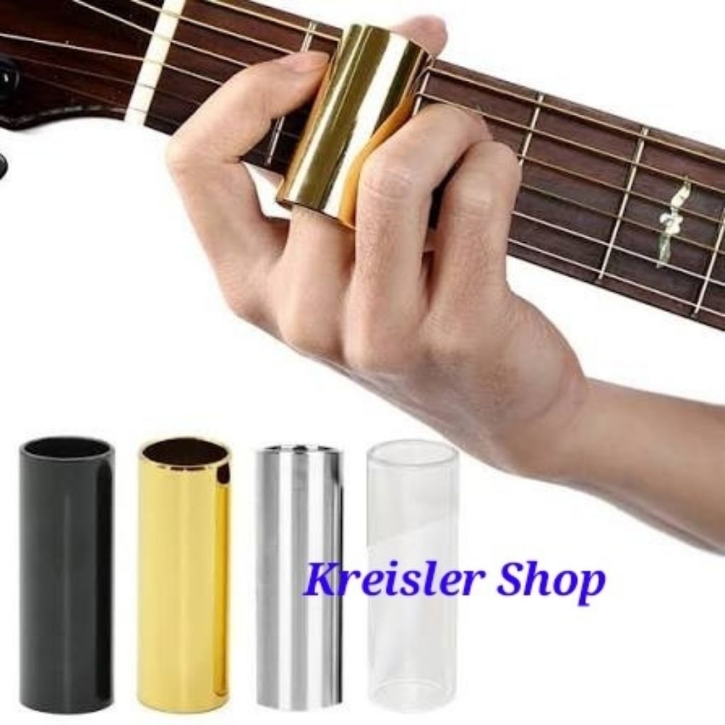 SILVER Guitar slide cylinder GOLD/ TRANSPARENT 60mm Guitar slide ...
