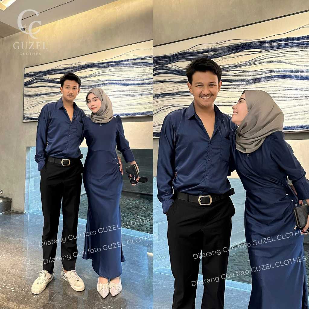 KEMEJA Guzel Couple Prince Elora Navy Gamis Wedding Dress Shirt Eid ...