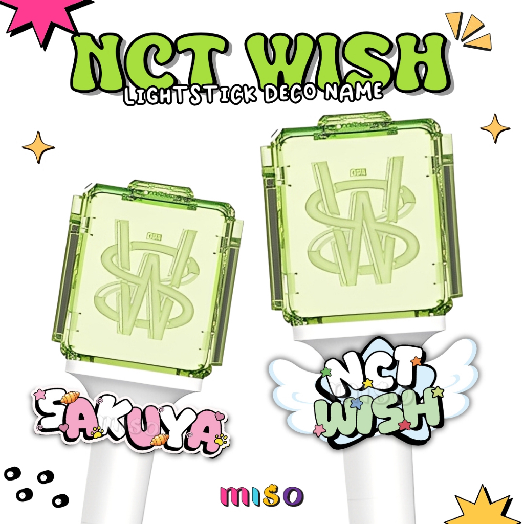 NCT WISH LIGHTSTICK Deco Name/ NCT WISH lightstick acrylicTAG NCT WISH ...