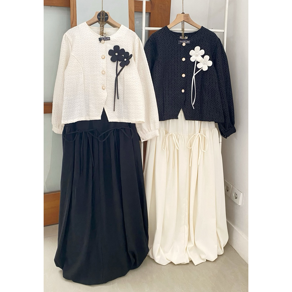 Imported embossed flower blazer skirt set 51619 | Talullah | Shopee ...