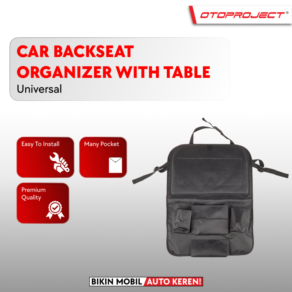 Otoproject - CAR BACKSEAT ORGANIZER WITH TABLE PRO SERIES 001 ONYX ...