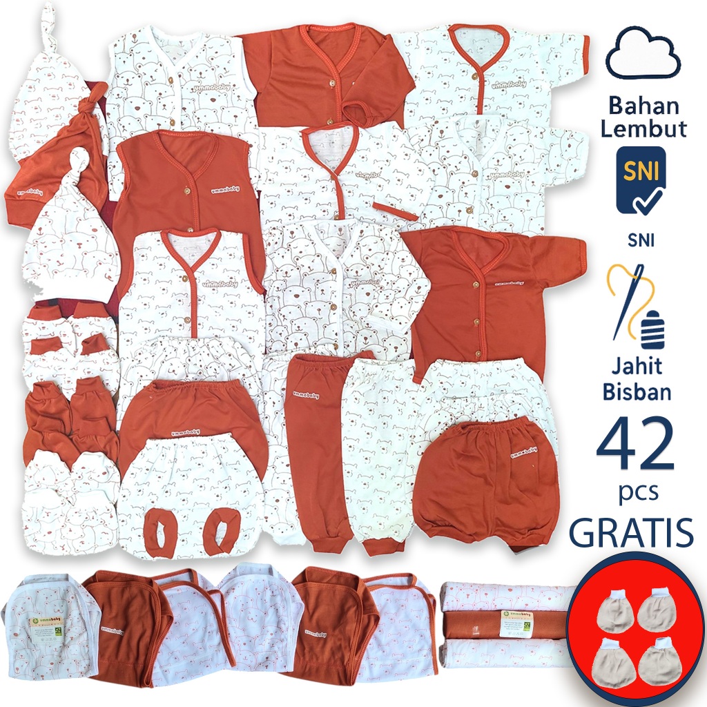 42 PCS Newborn Birth Package 0–3 Months – Complete Baby Clothes Set SNI ...