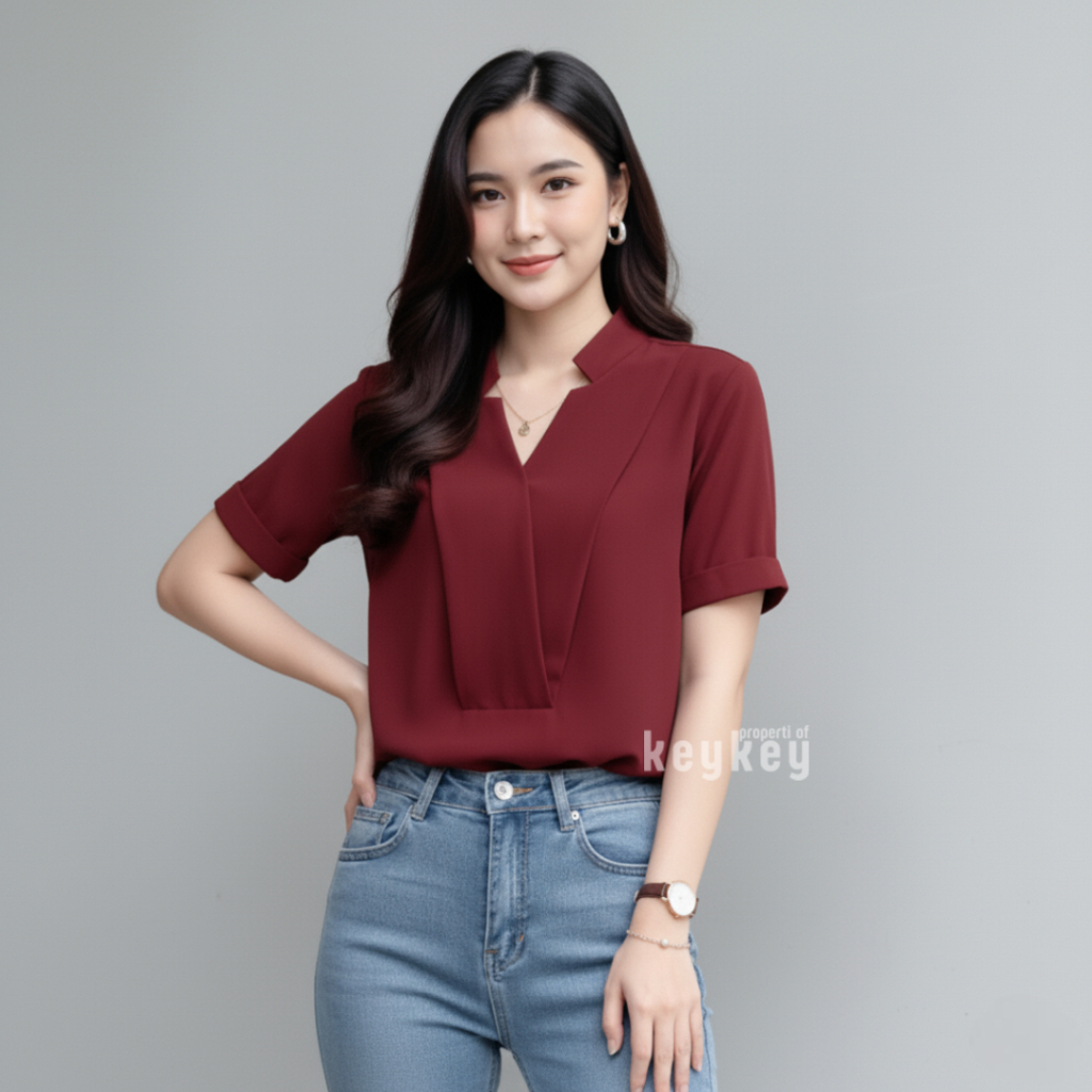 REBECCA REBECCA | Simple Elegant Moscrepe Women's Blouse | Simple ...