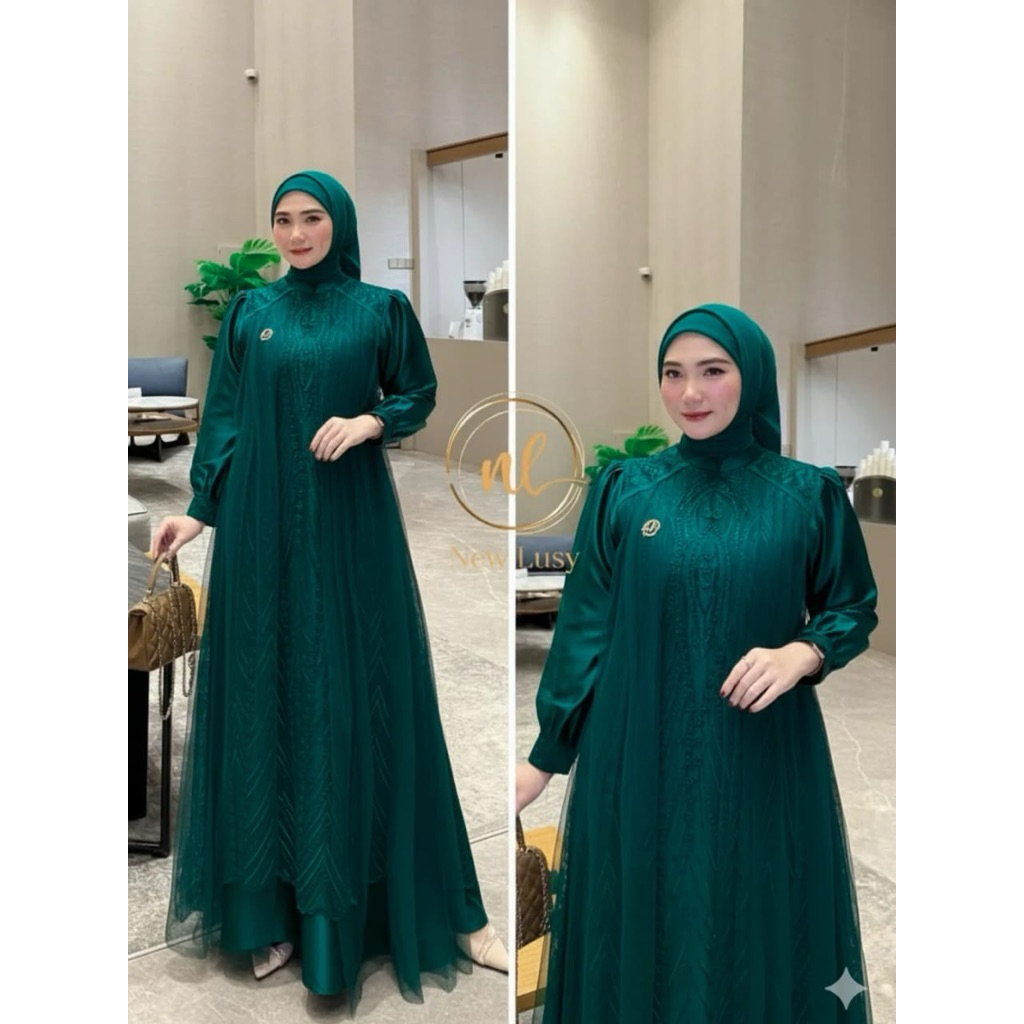 Leya Premium Velvet Wedding Dress with Burkat and Tile Application on ...