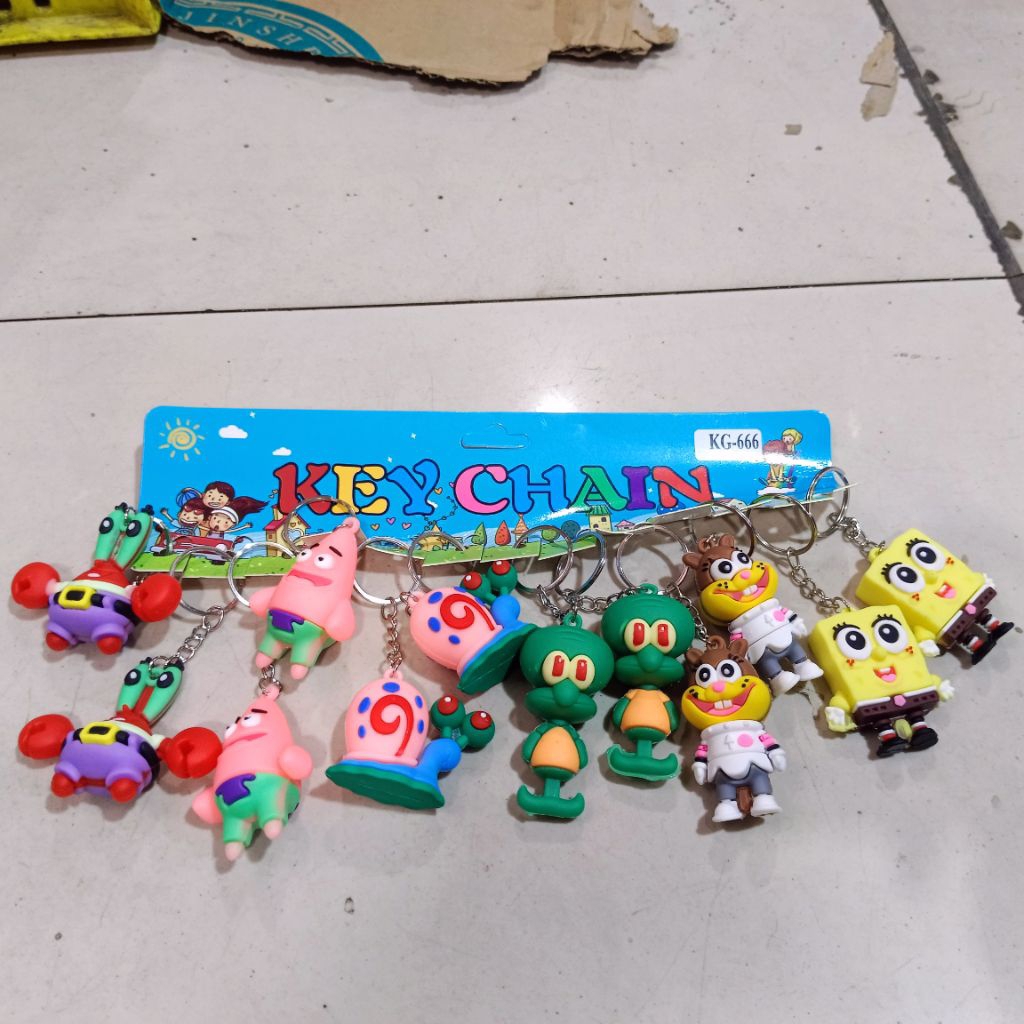 GANTUNGAN Wholesale latest spongebob rubber key chains, contents 12 pcs ...