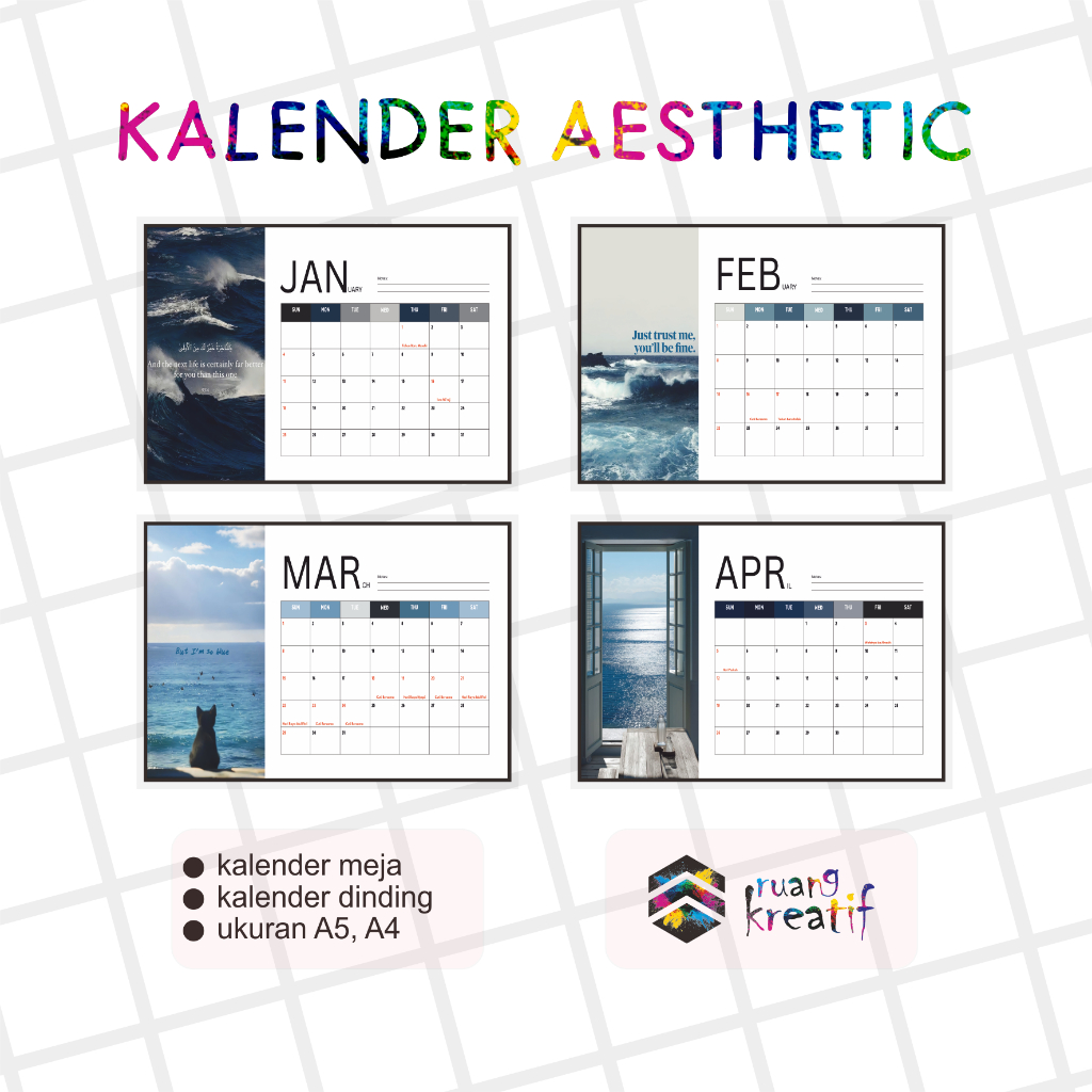 [ CREATIVE ROOM] Wall Calendar & Desk Calendar 2026 - OCEAN WAVES ...