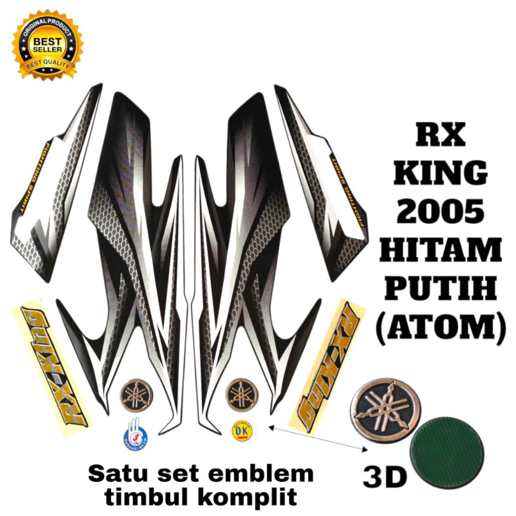 RX king 2005 black and white stripping one set of embossed RX king atom ...