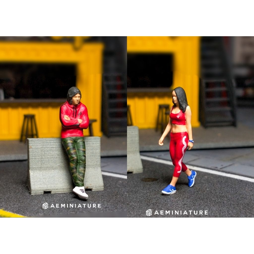 1 scale miniature figure for men, brother and female jogging | Shopee ...