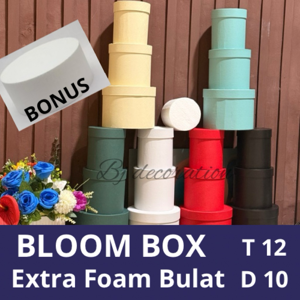 BOUQUET BOX MINI ROUND BLOOM BOX T12 D10 EXTRA FOAM SUPER THICK QUALITY ...